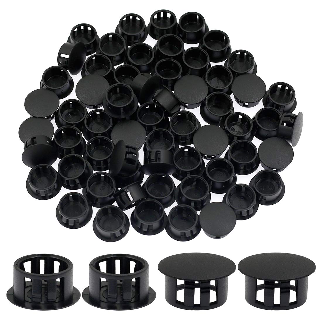 Amazon.com: Suiwotin 60PCS 16mm (5/8") Black Hole Plugs Plastic Flush ...