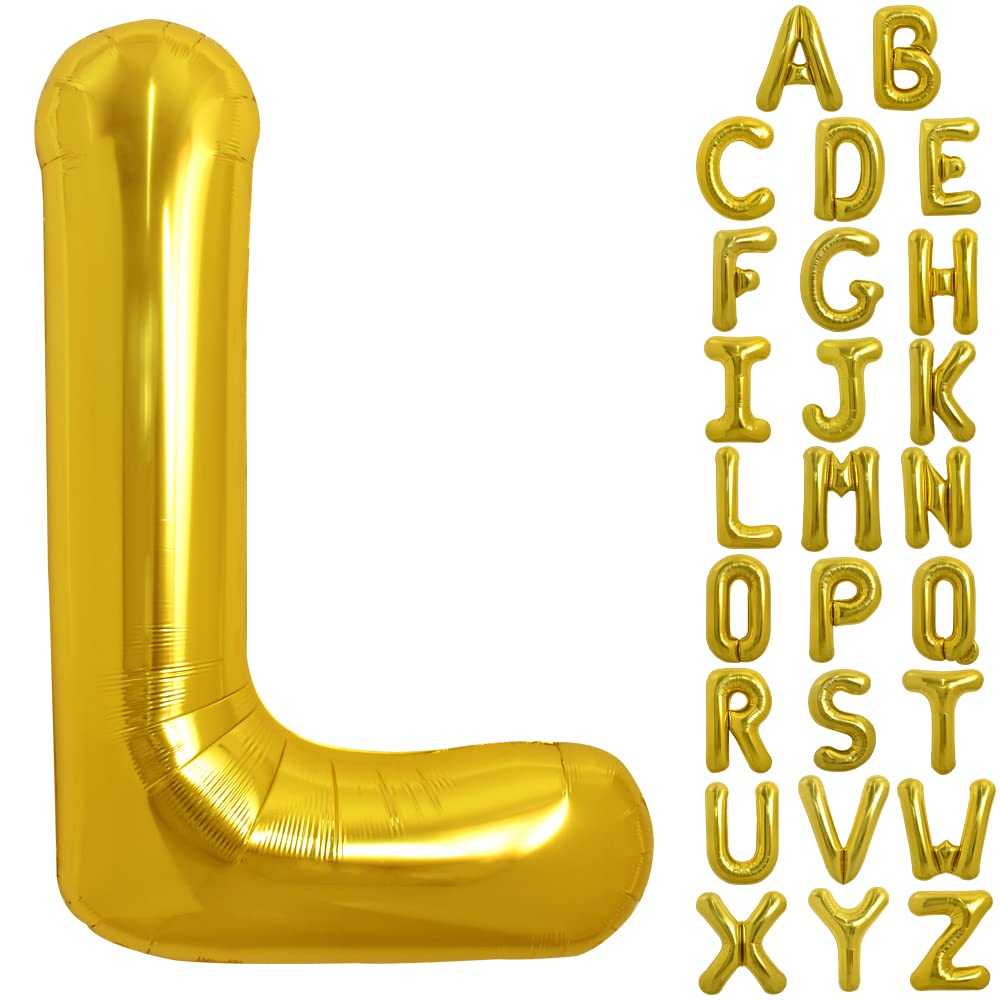 TONIFUL Large Gold Letter L Balloons 40 Inch Helium Balloons,Foil Mylar ...