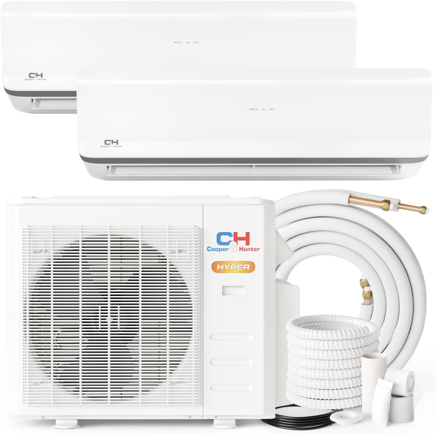 Amazon.com: Hyper Heat Dual 2 Zone 9,000 9,000 BTU Ductless Mini Split ...