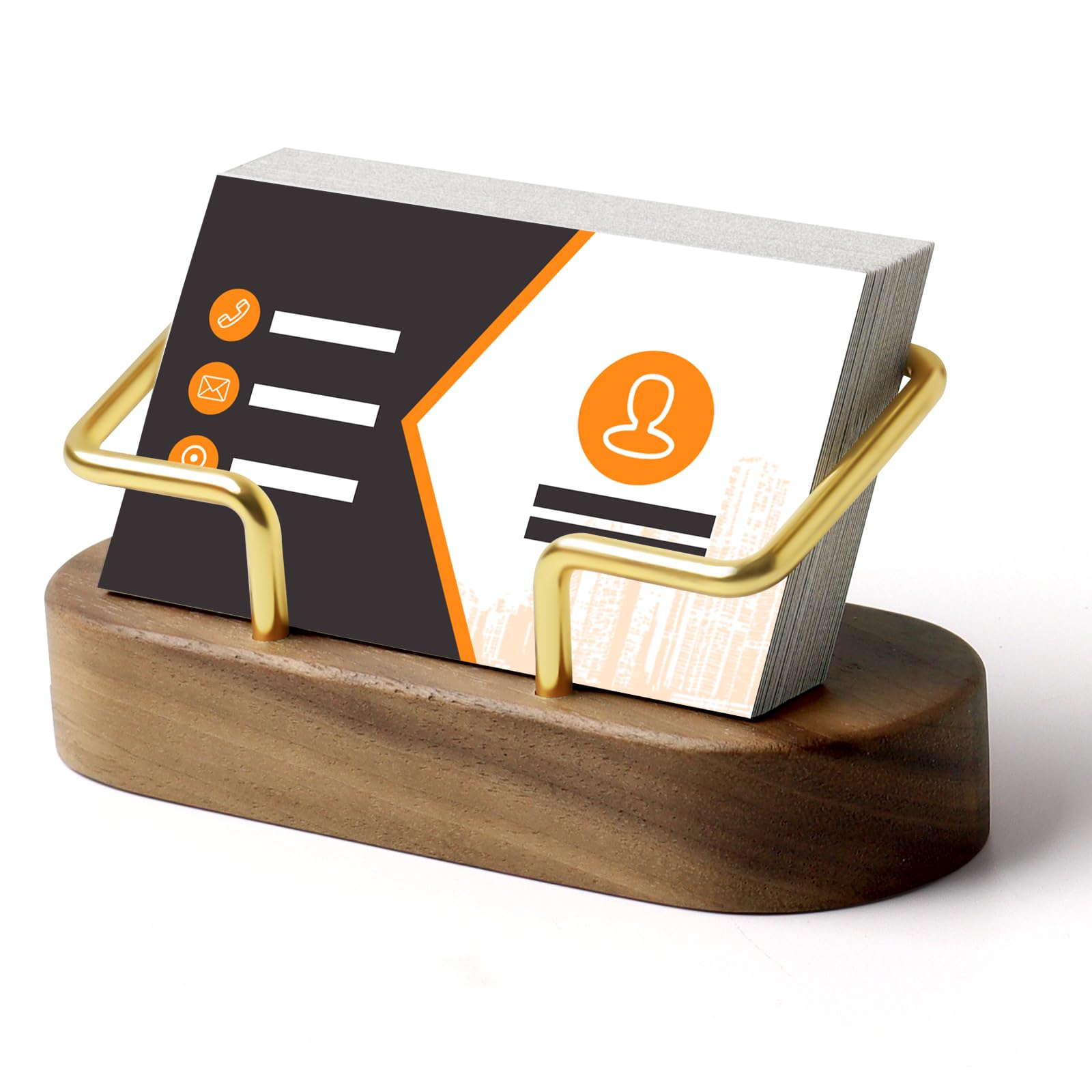 Amazon.com : SBYURE Wood Business Cards Holder for Desk Gold Name Cards ...