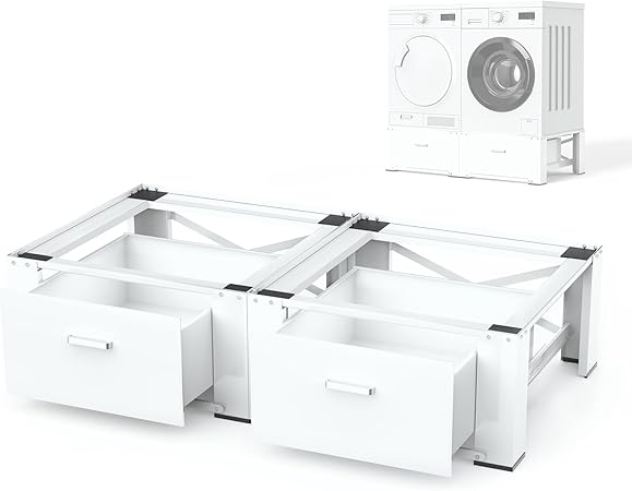 Amazon.com: SKM Washer and Dryer Pedestals 2-Pack with Drawer ...