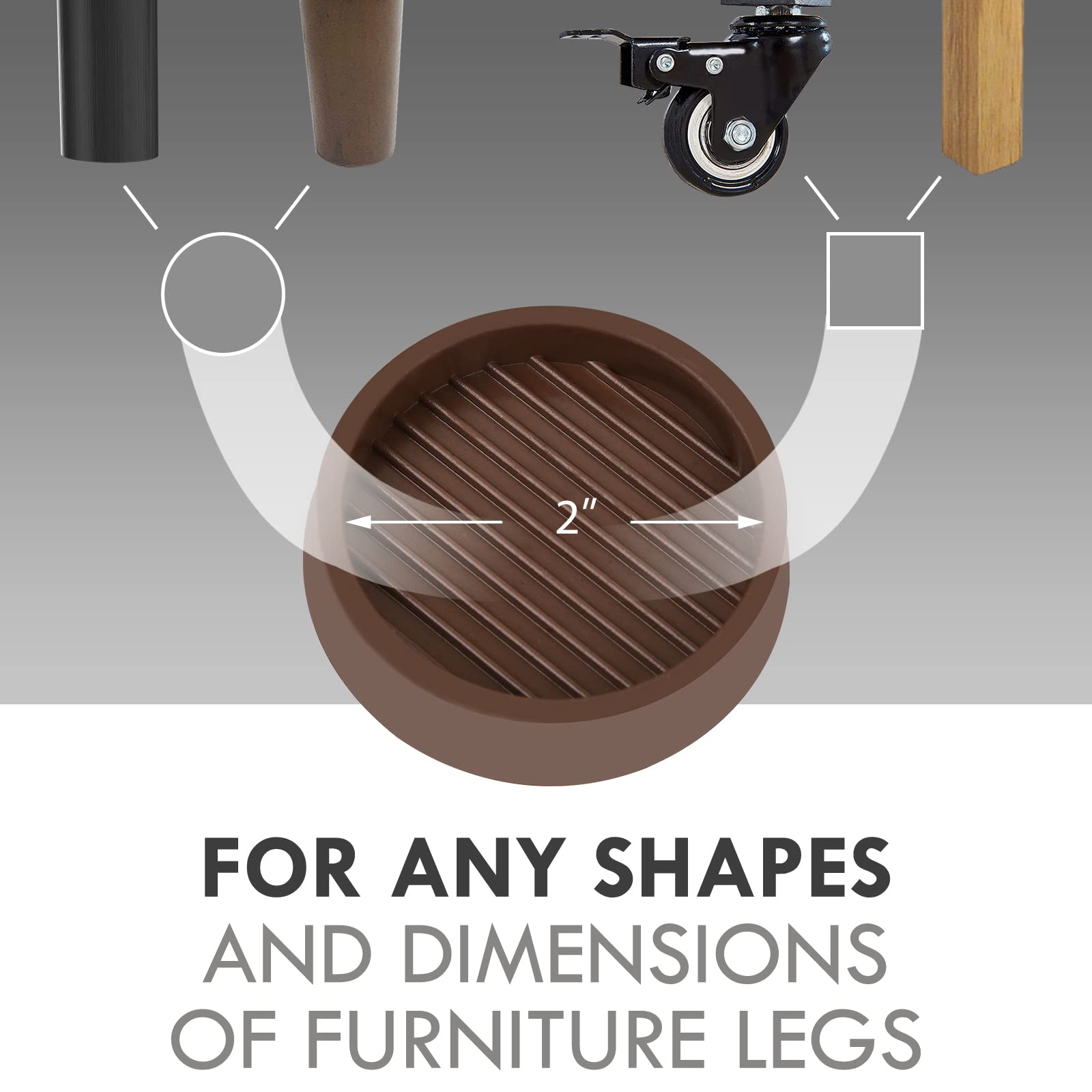 Snapklik.com : VOCOMO 2X2 Round Rubber Caster Cups, Non Slip Furniture ...