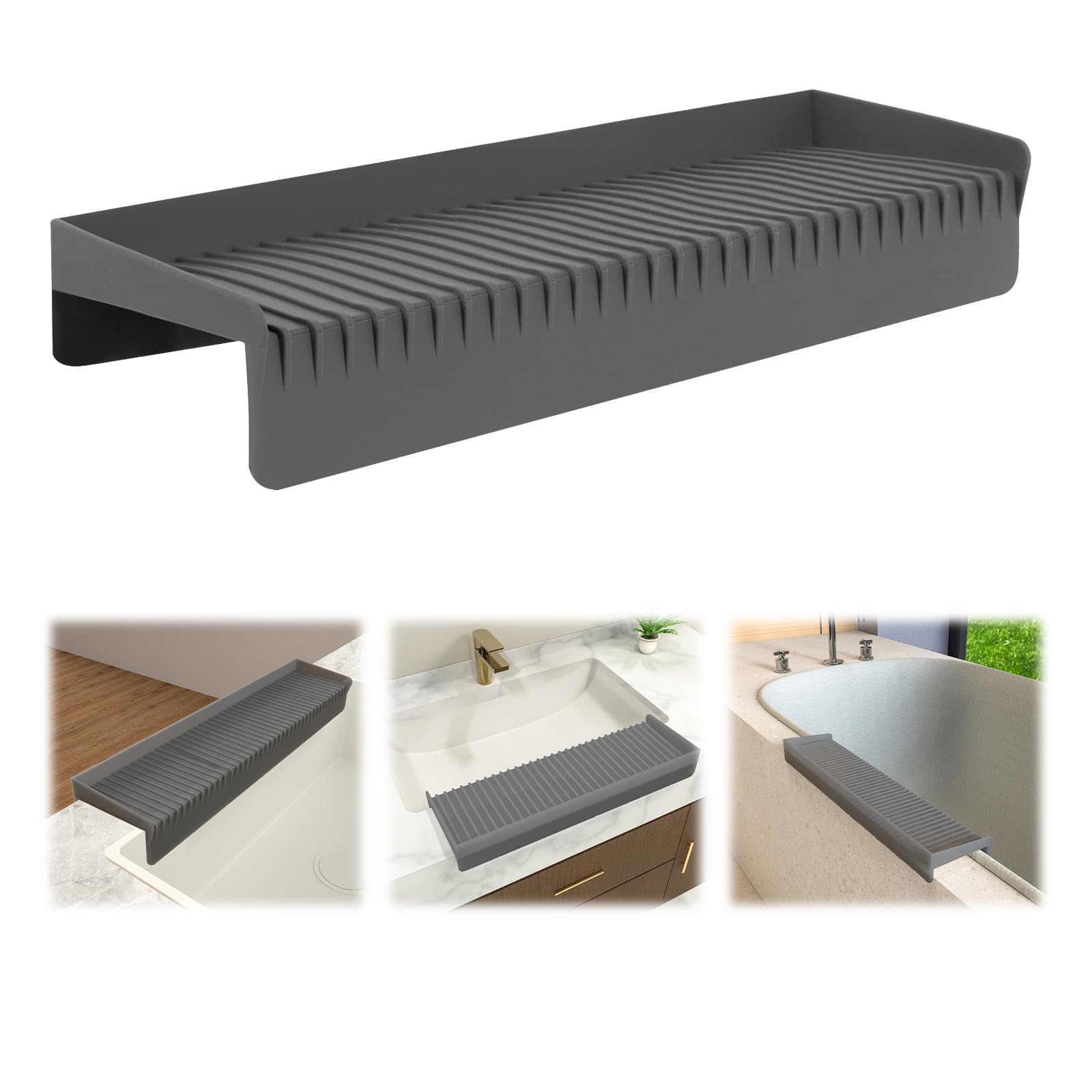 Sink Edge Protectors for Kitchen Sink, Silicone Sink Splash Guard for ...