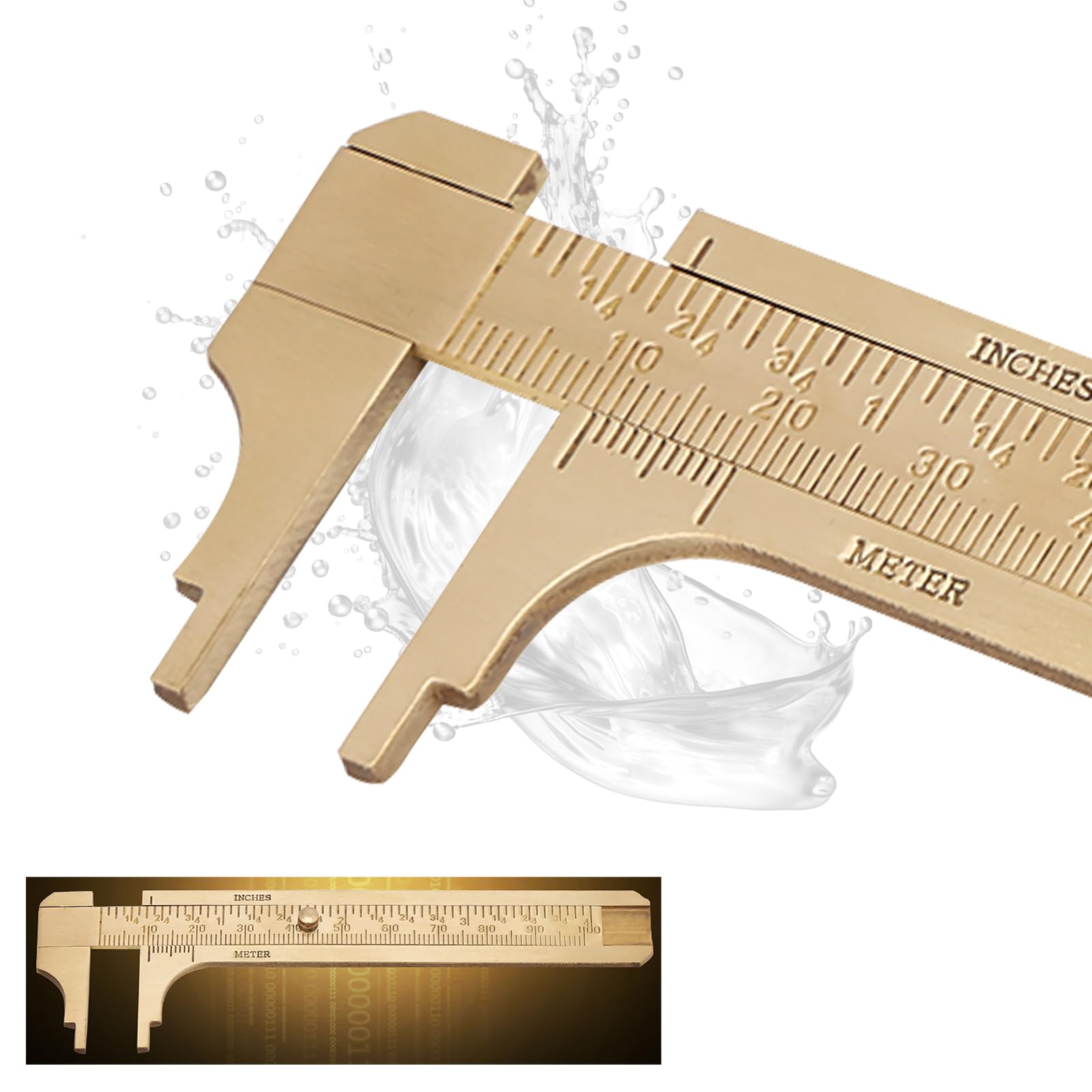 Snapklik.com : Double Scale Vernier Calipers Brass Sliding Gauge Sliding Pocket Caliper Handy ...