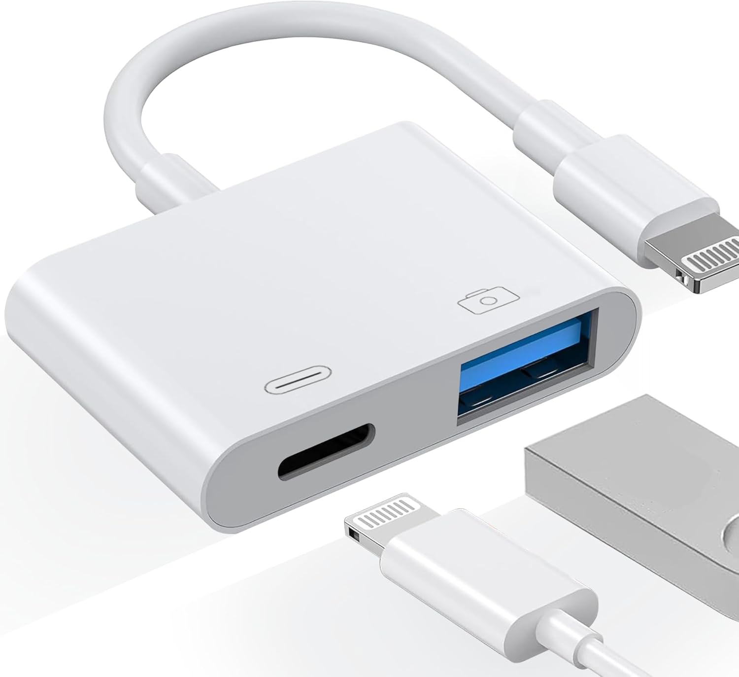 Lightning to USB Camera Adapter [Apple MFi Certified] USB 3.0 Female ...