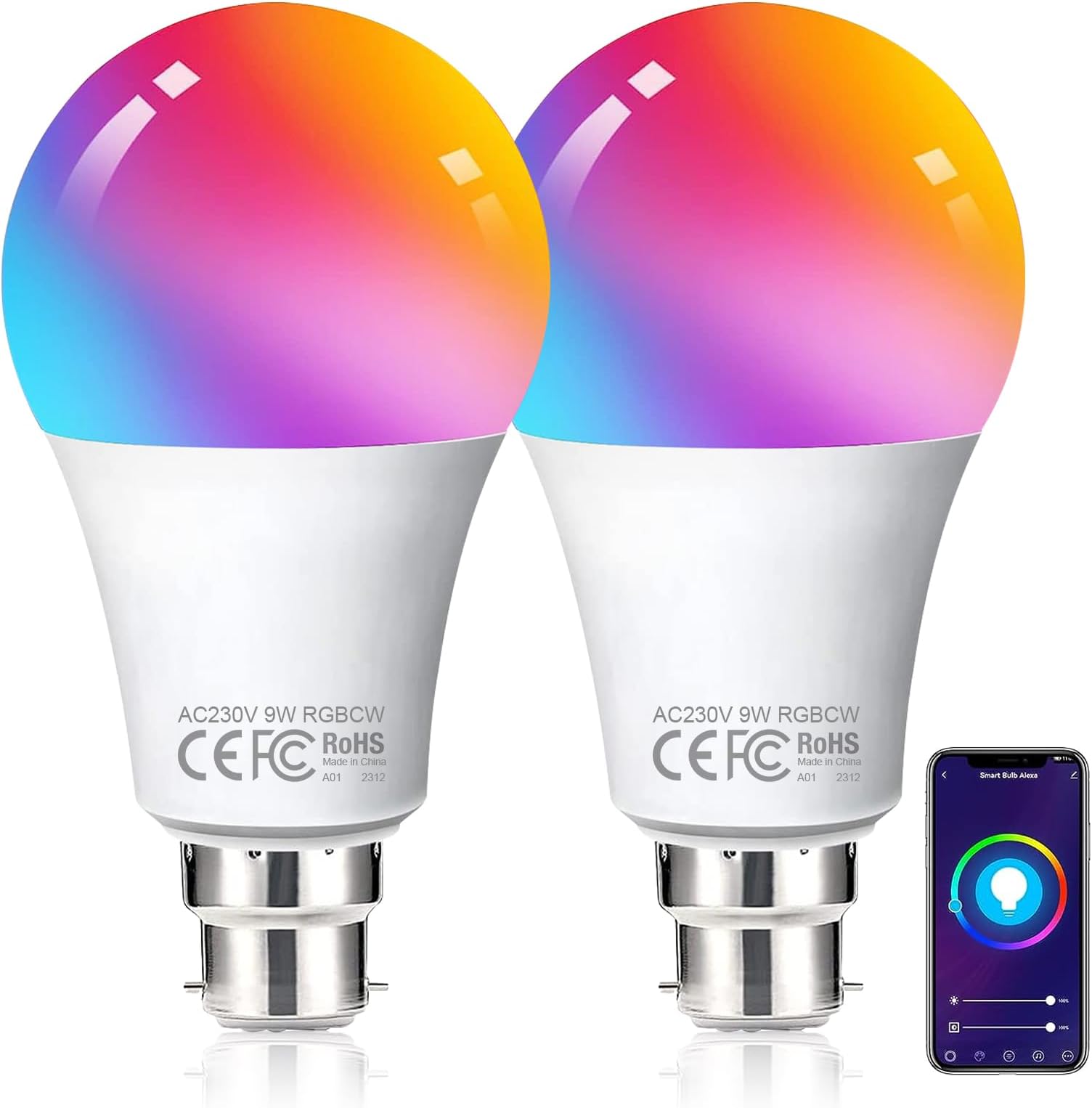 TCP Smart Wi-Fi LED Lightbulb Classic B22 Colour Tuneable White ...