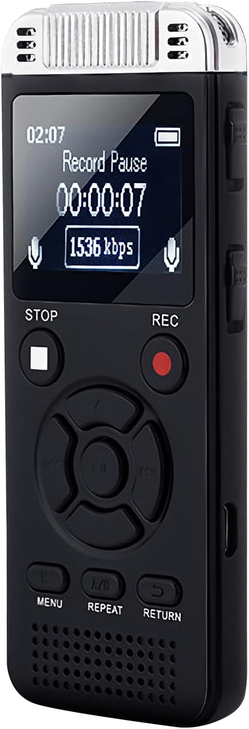 Gravador de voz digital profissional, áudio HD 3072kbps, redução de ...
