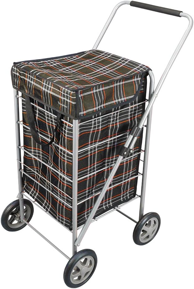 Metaltex Explorer Shopping Trolley, Large, 65 Litre Capacity, Black/Red ...