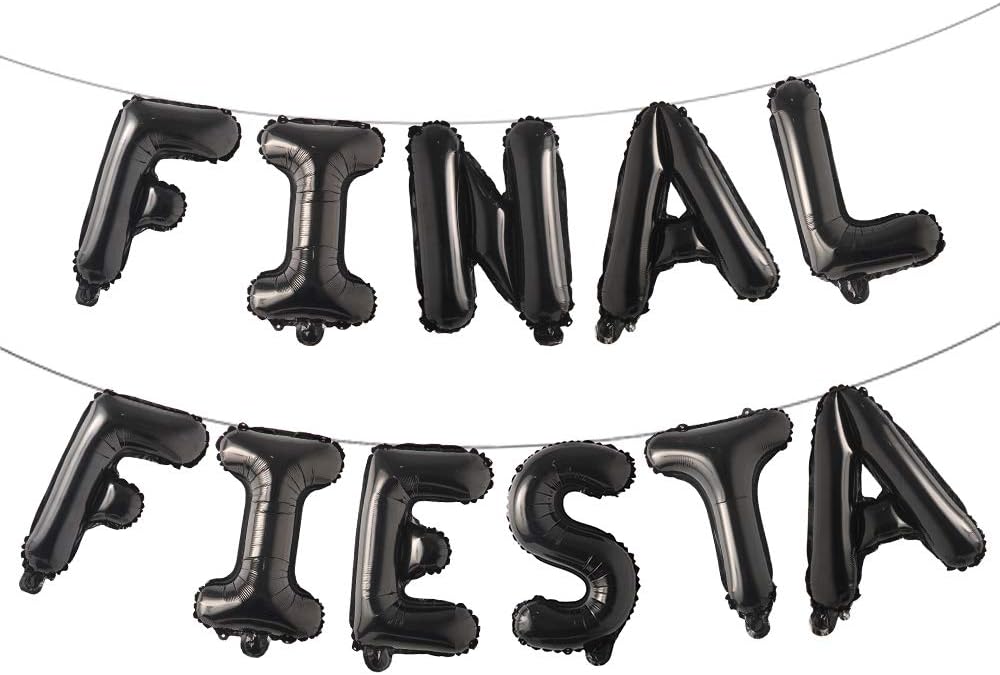Amazon.com: 16 inch Final Fiesta Cursive Foil Balloons Banner Balloons ...