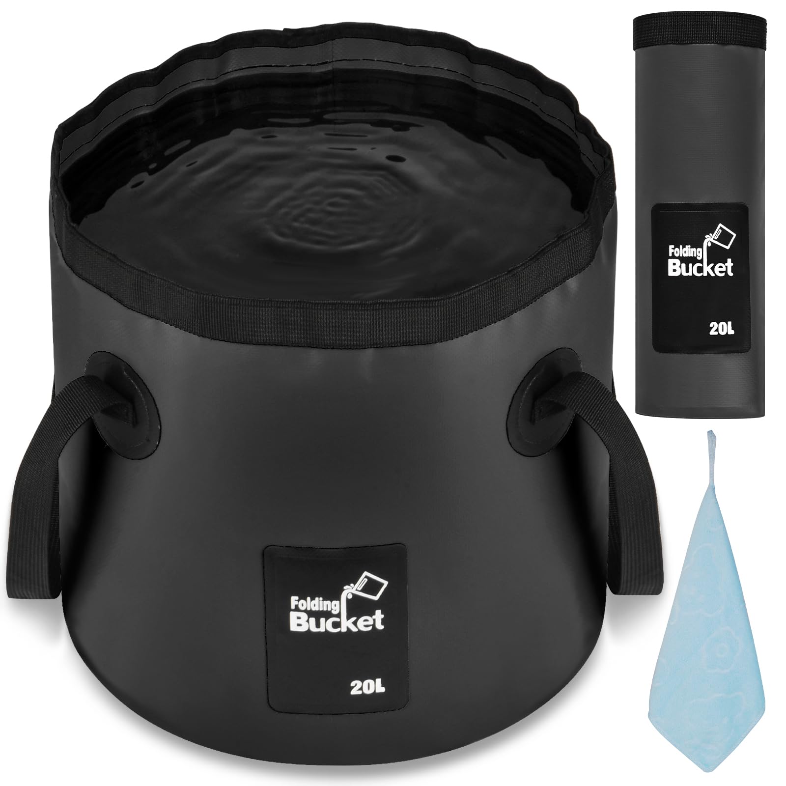 flintronic Folding Water Bucket, 20L Foldable Storage Container ...