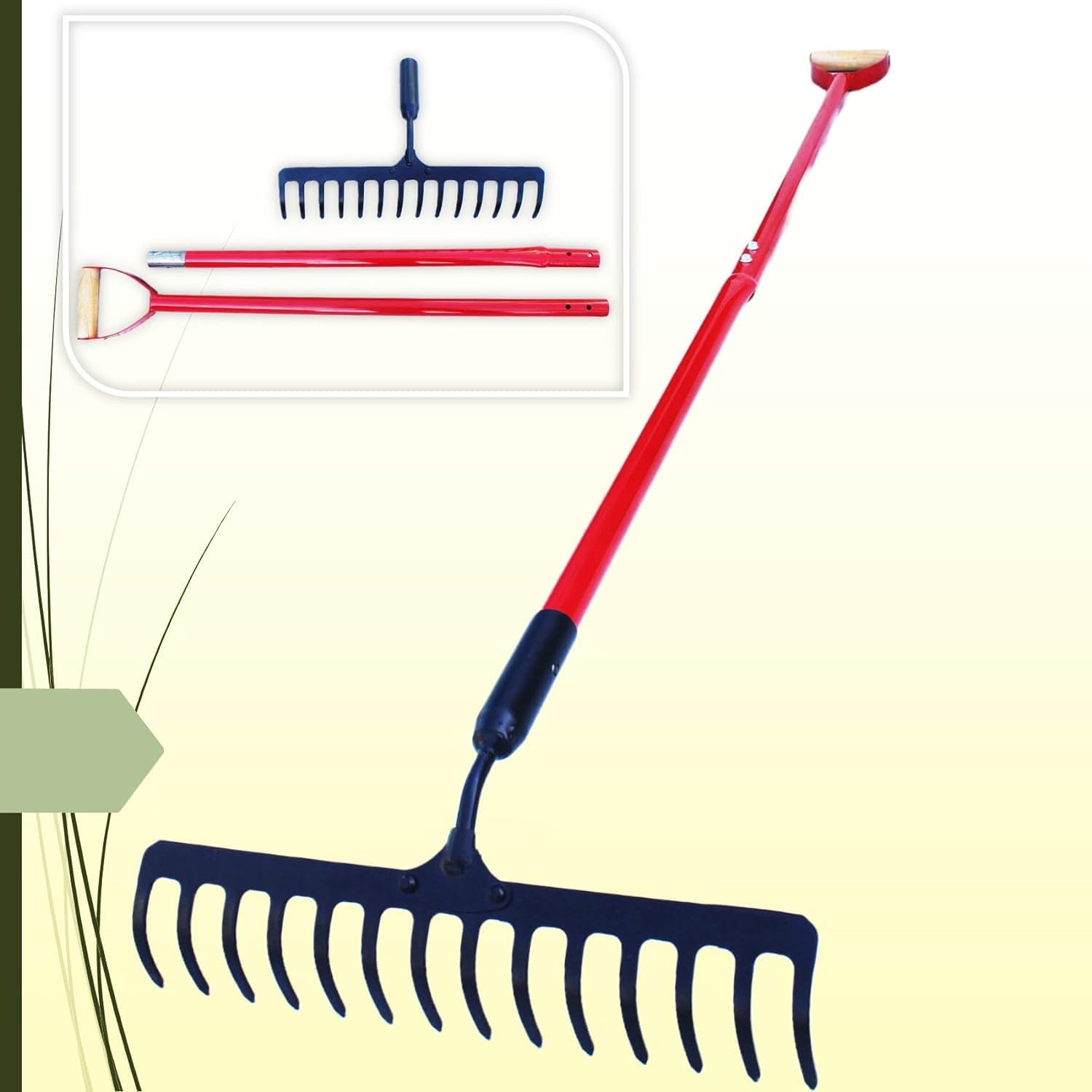 FALCON FGR-16 Garden Rake 16-Teeth Metal Head Without Handle for ...