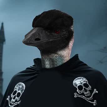 Amazon.com: Animal Ostrich/Black Raven Head Mask Bird Emu Head Mask ...