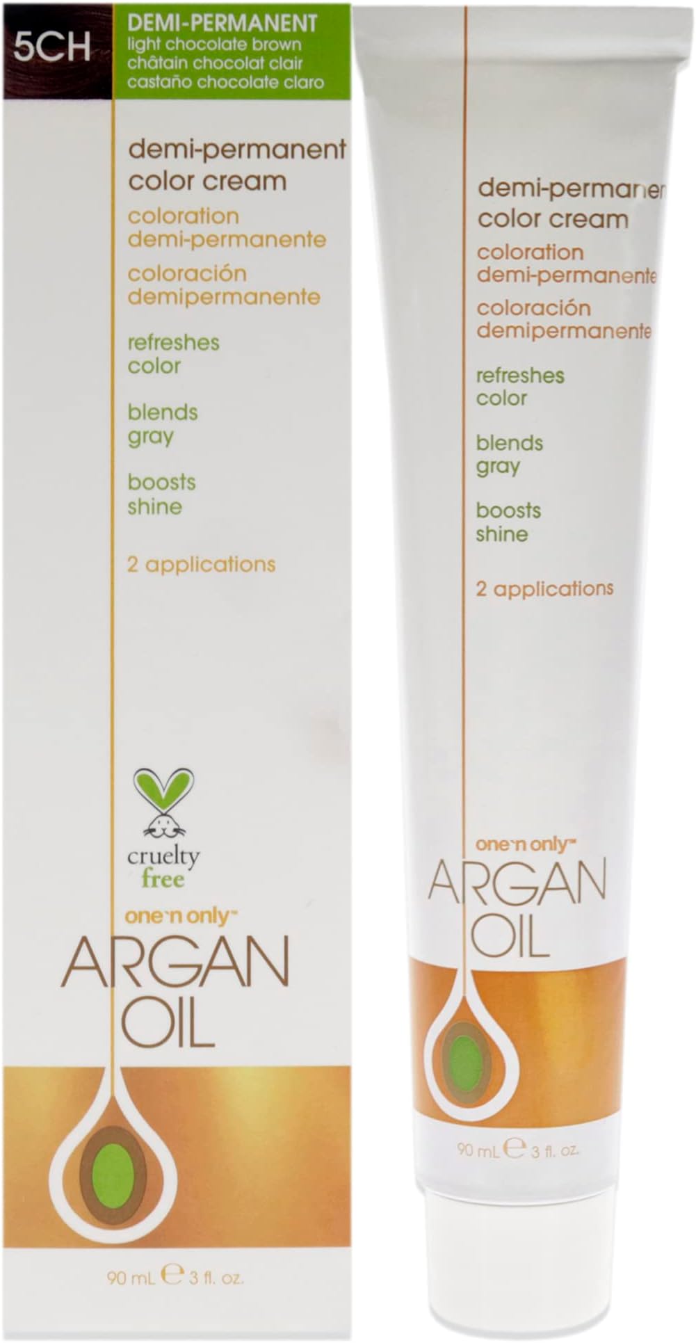 Amazon.com : One-n-Only Argan Oil Demi-Permanent Color Cream - 5CH ...