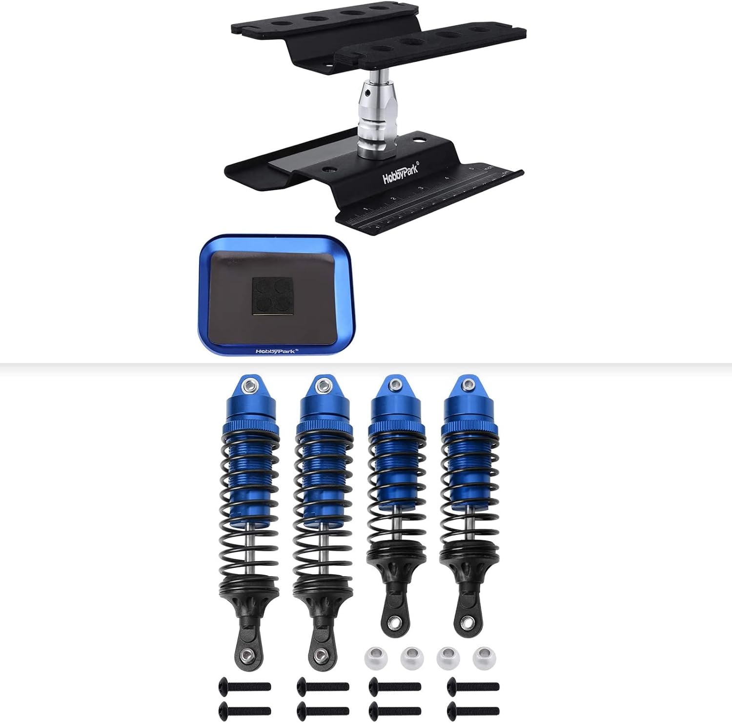 Amazon.com: HobbyPark Front & Rear Shocks and RC Car Work Stand w/Screw ...