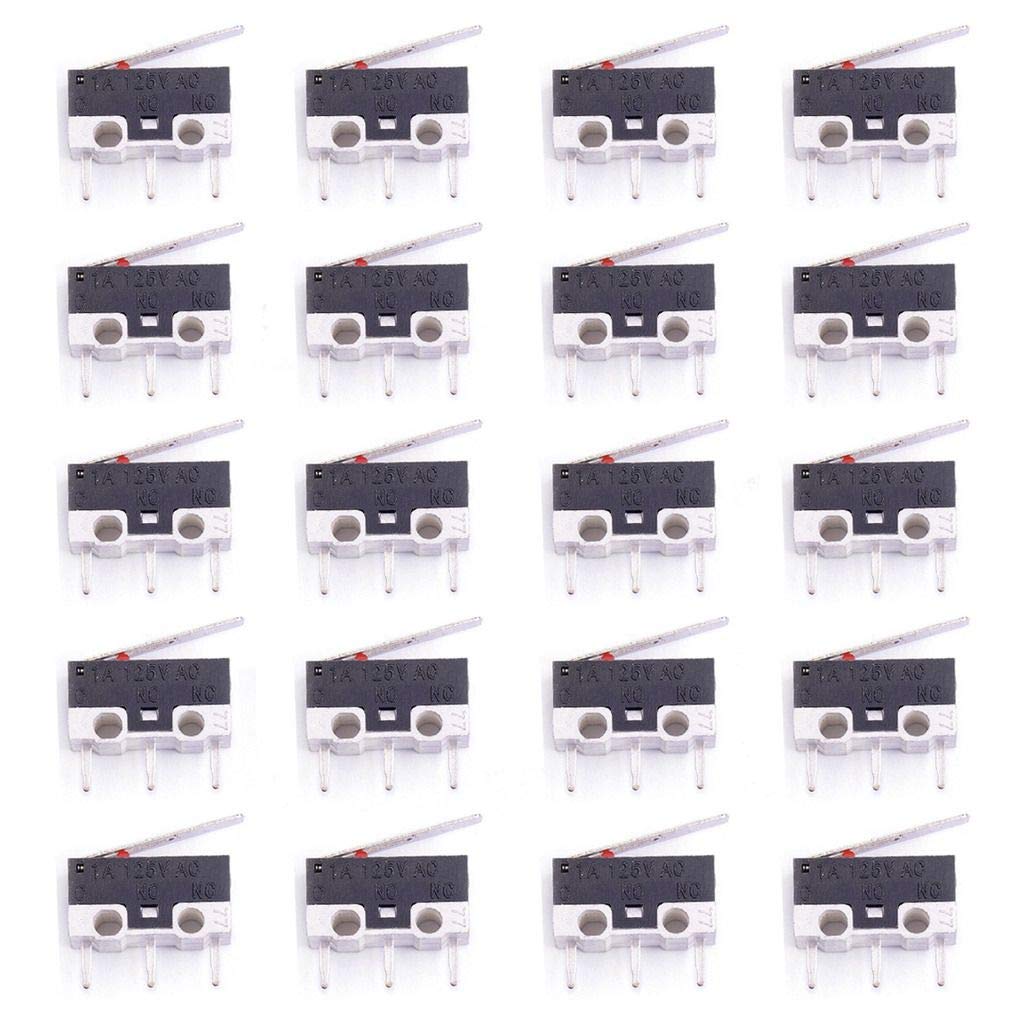 Snapklik.com : 20Pcs Micro Switch AC 1A 125V 3Pin SPDT NO+NC Hinge ...