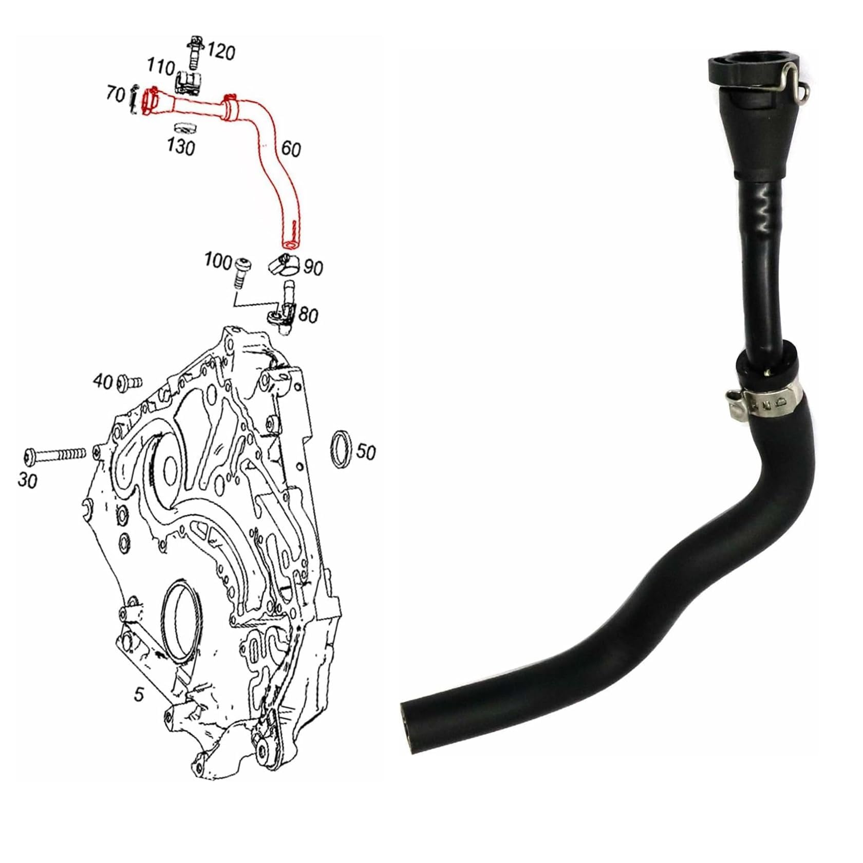 Amazon.com: FZJDSD 1PC Oil Crankcase Breather Pipe vent hose Compatible ...