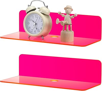 Amazon.com: ROYALITA Acrylic Floating Shelves Wall Mounted Set of 2 ...