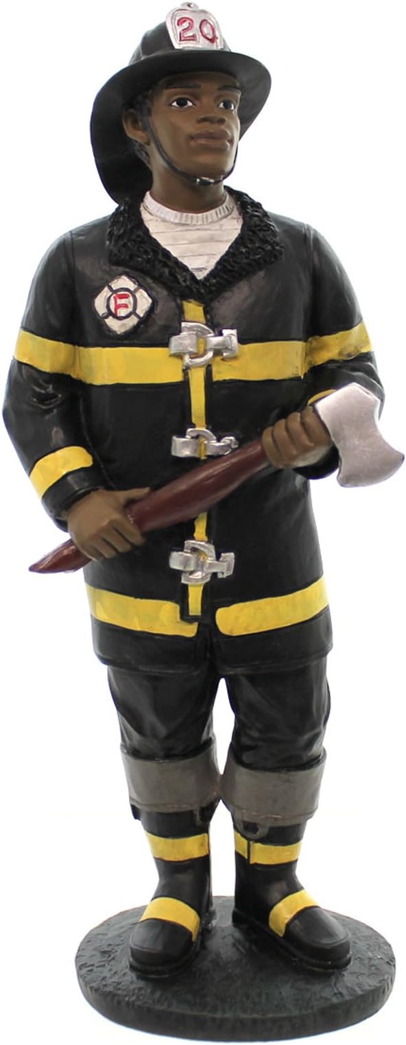 Amazon.com : Solid Rock Stoneworks Fireman Decorative Stone Statue 25in ...