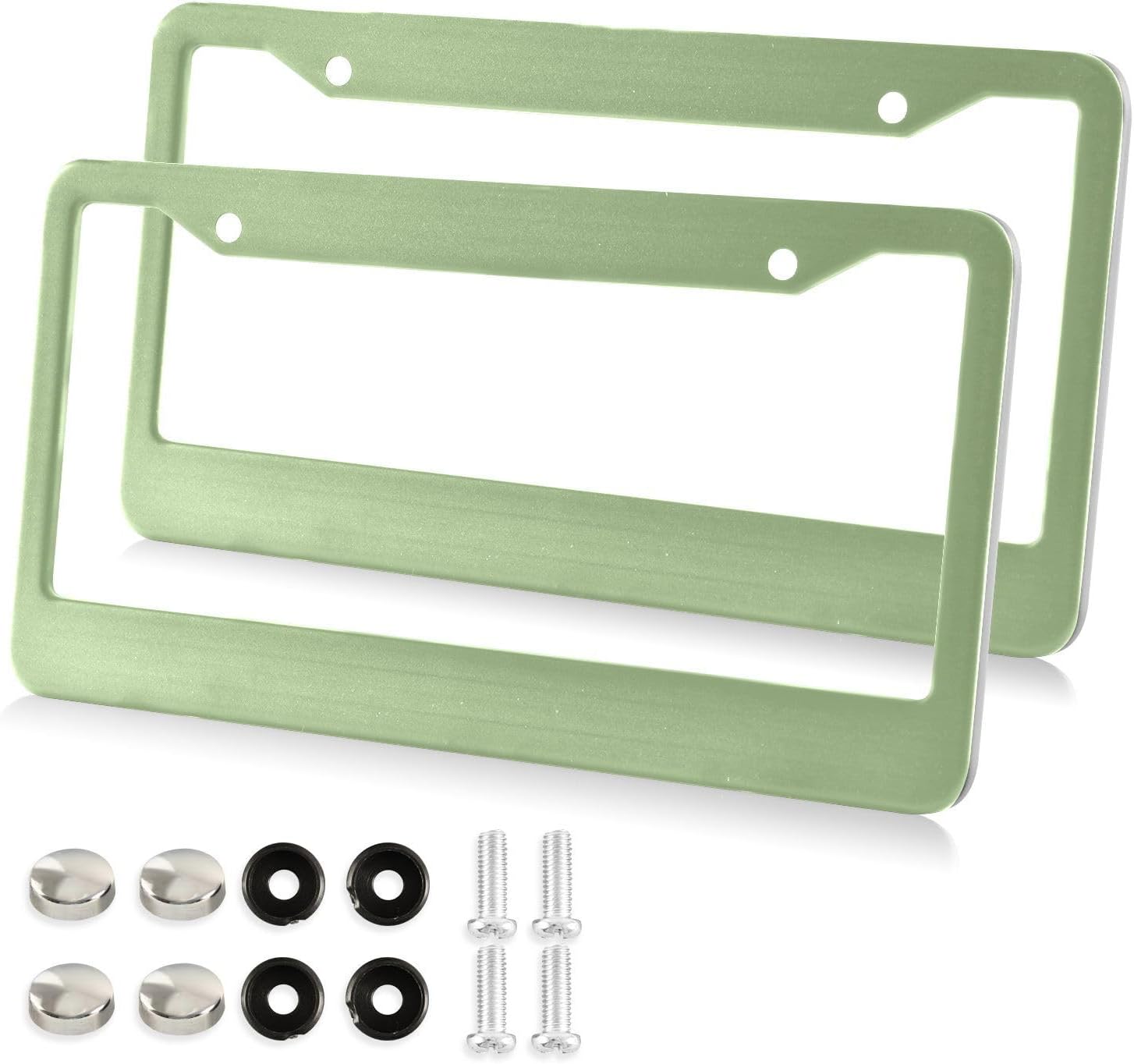 Amazon.com: YETTASBIN Sage Green Solid Color License Plate Frames, Decorative License Plate ...