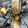 Amazon.com: Ribbli Gold Christmas Tree Ribbon - Glitter Wired Ribbons ...