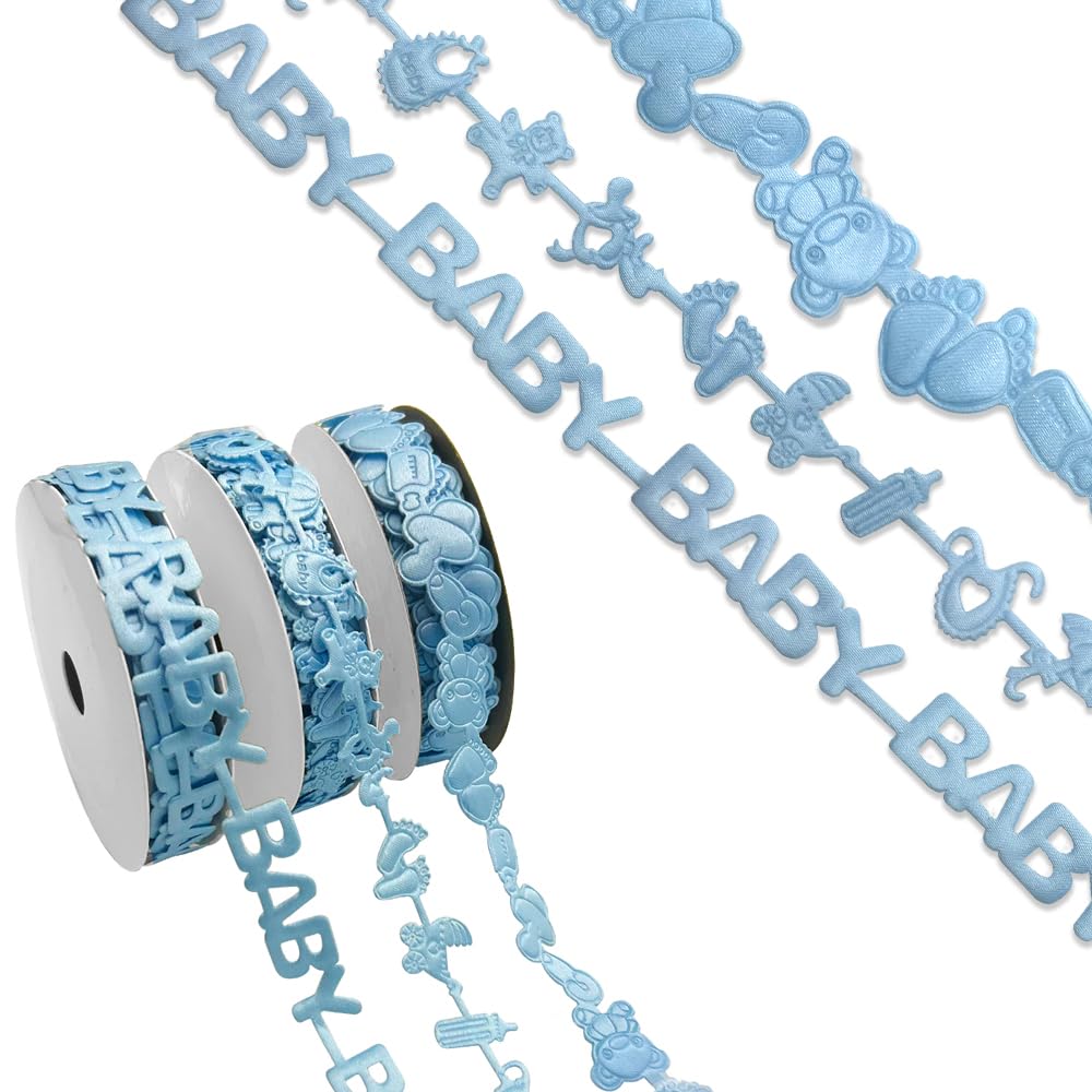 Amazon.com: 3 Rolls 15 Yards Baby Shower Ribbon for Crafting Sewing, 0. ...