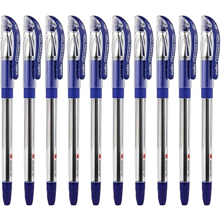 Amazon.com : Cello Pin Point - Ball Point Pen (10pcs) (Red) : Office ...