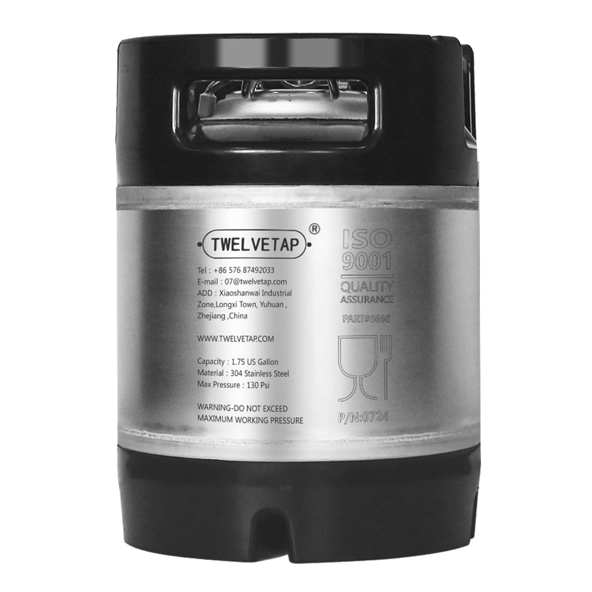 Amazon.com: TWELVETAP 1.75 Gal Ball Lock Keg New Beer Keg Corny Tank ...