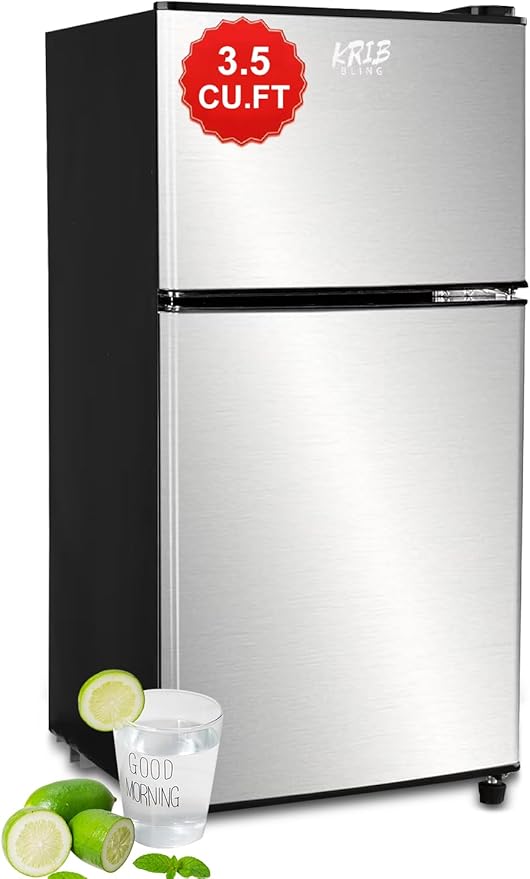Amazon.com: KRIB BLING Mini Fridge, 3.5 Cu.Ft Compact Refrigerator ...