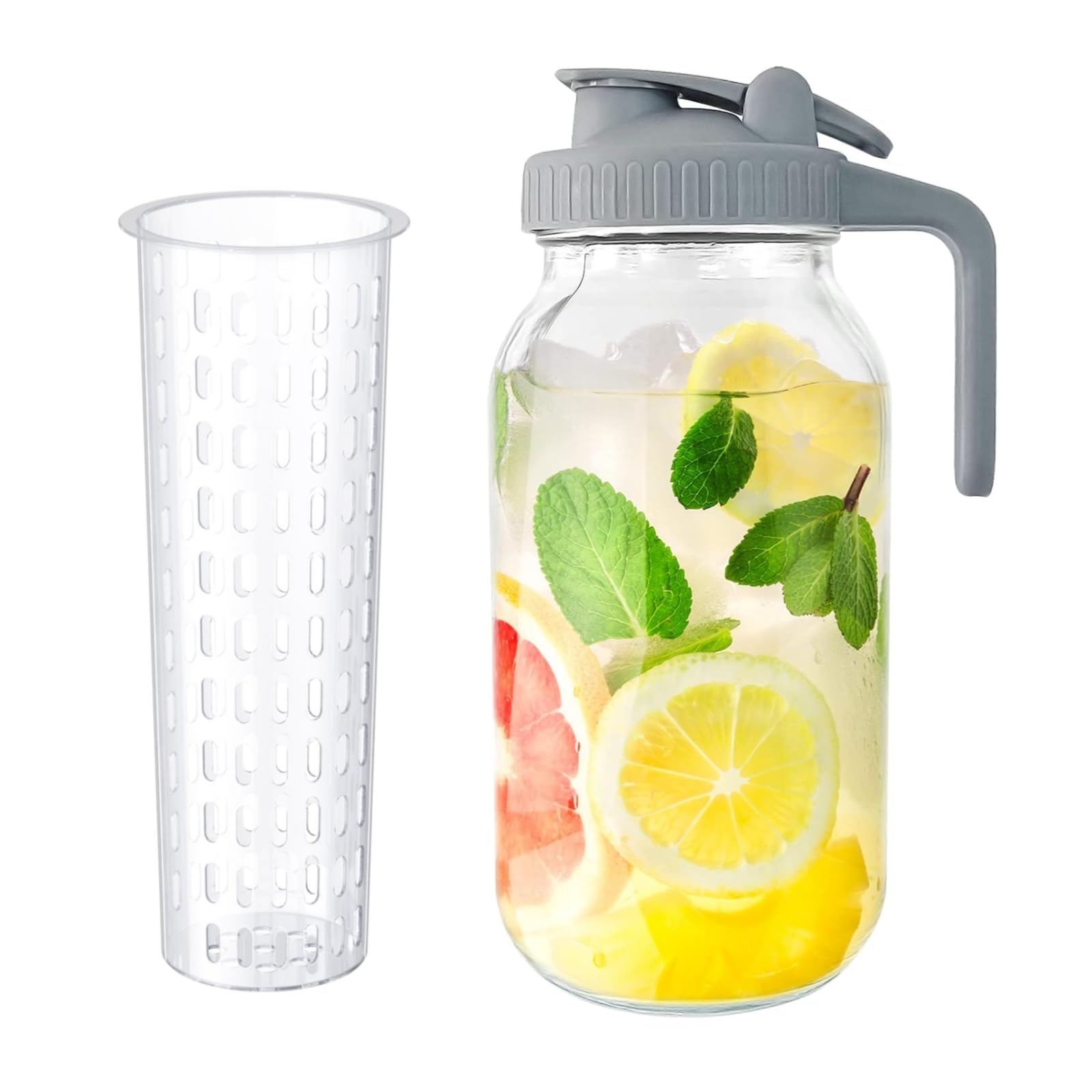 Amazon.com: JunVpic Fruit Infuser Water Pitcher,Glass Mason Jar Pitcher ...