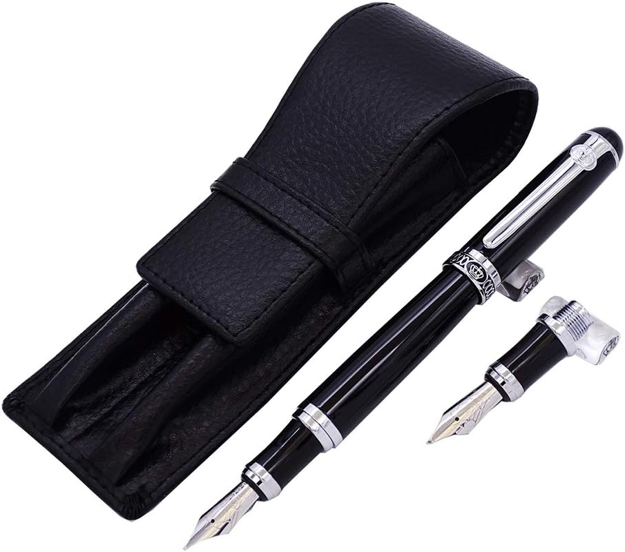Amazon.com : Duke D2 Black Fountain Pen in Medium Nib & 1PC Calligraphy ...