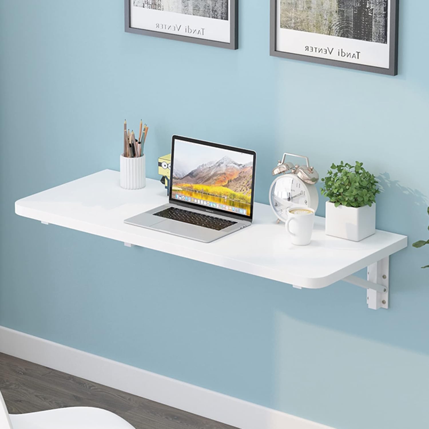 Wall Mounted Folding Table Floating Laptop Desk Fold-Down Drop-Leaf ...