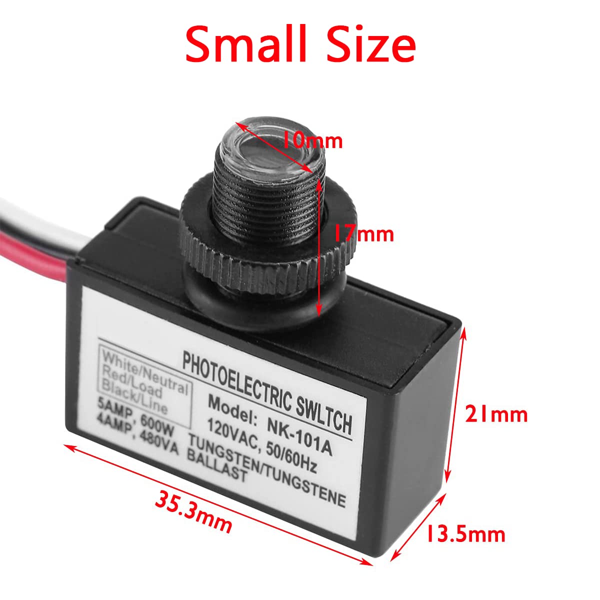 Snapklik.com : 5 Pack Photoelectric Switch,120V AC Outdoor Hard-Wired ...