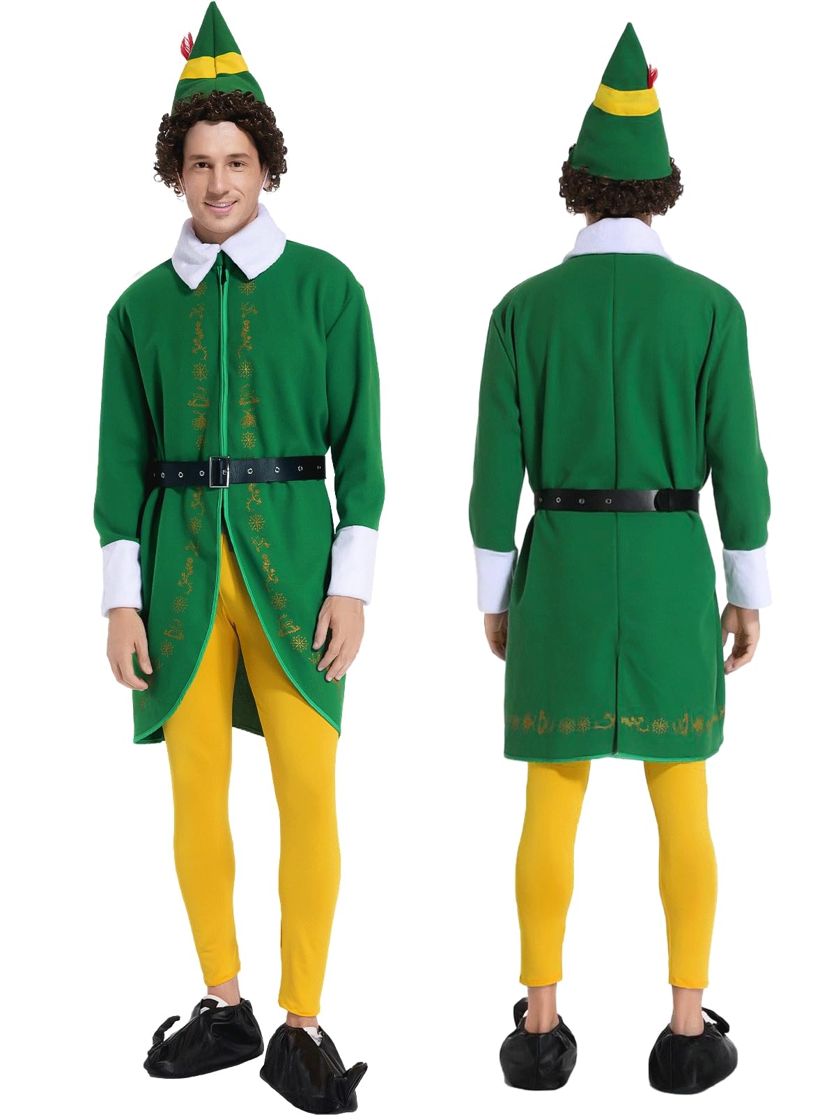 Emwwat Elf Costume, Christmas Elf Outfit with Elf Shoes, Hats, Coat ...