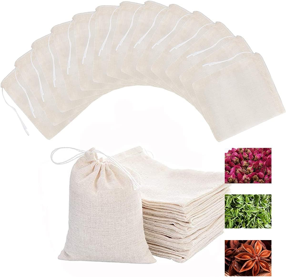Amazon.com: Reusable Sachet Drawstring Packing Bags Cheesecloth Cold ...