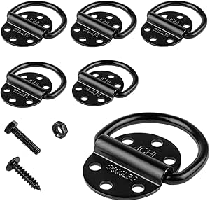 Amazon.com: JCHL D-Rings Tie Downs Anchors Heavy Duty Steel 3600 Pound Capacity Lashing Rings ...