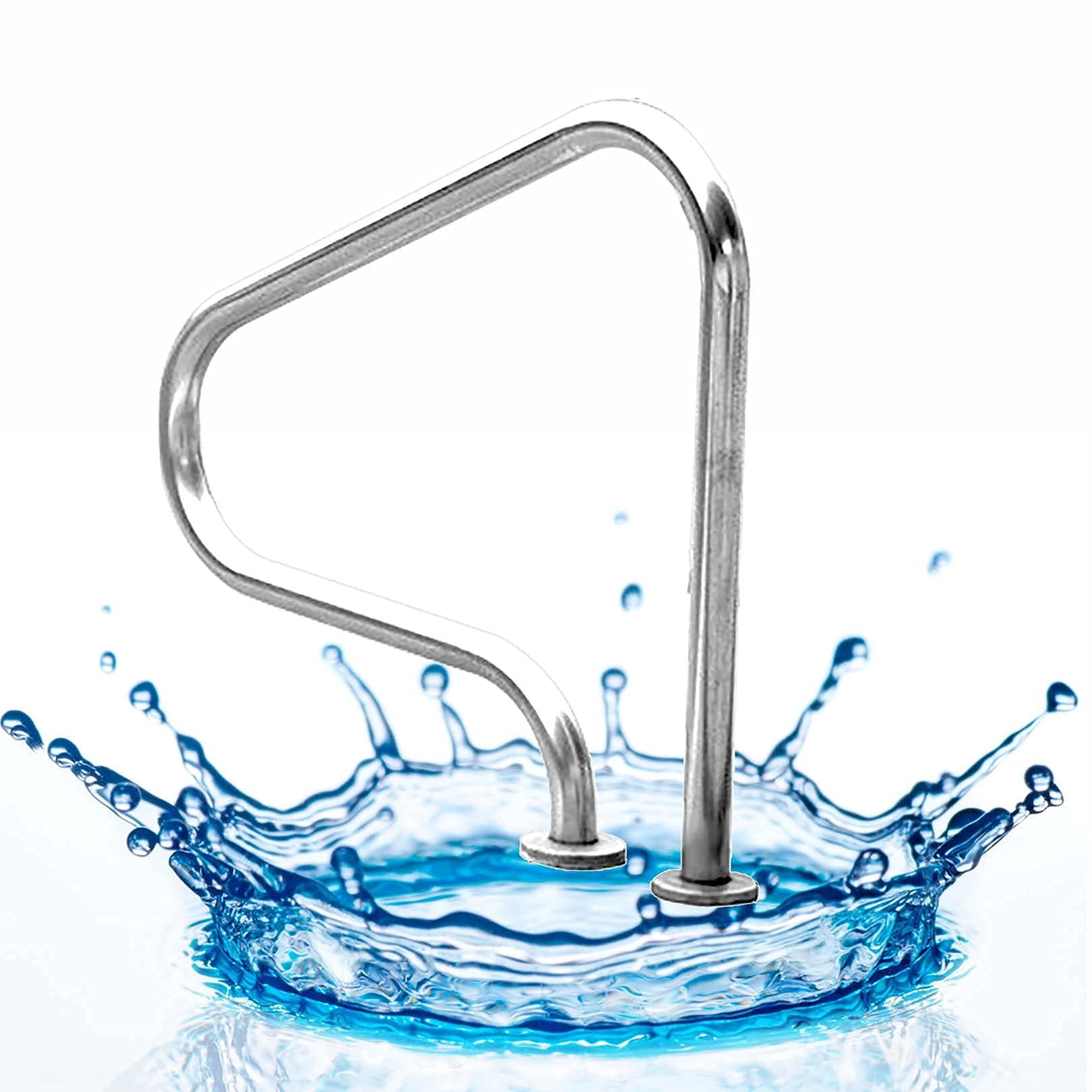 Buy Pool Handrail with Base Plate and Grip Cover, Swimming Pool Stair ...