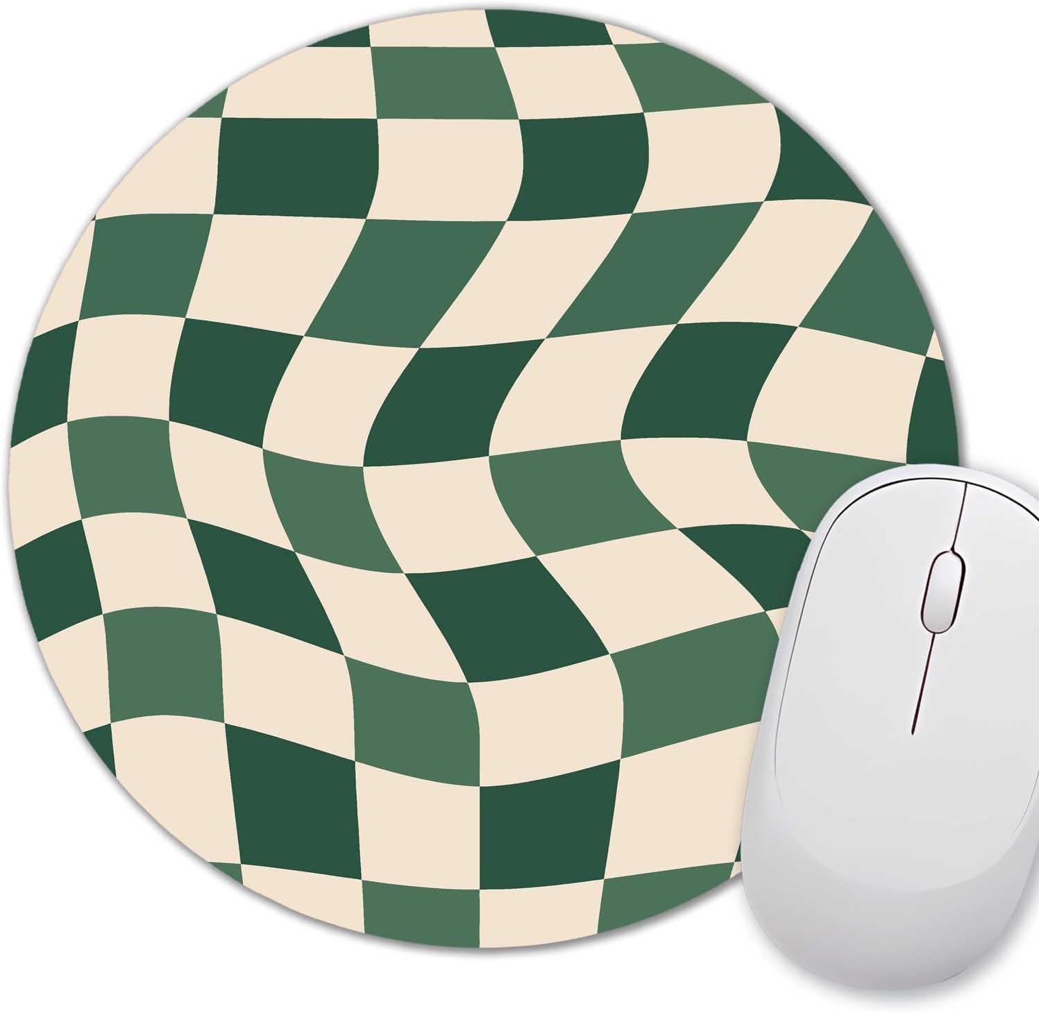 Amazon.com: SXCKANG Green Checkered Mouse Pad Small, Abstract Wavy ...