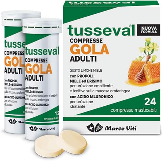 Marco Viti Tusseval Gola Adulti Integratore Alimentare, 24 Compresse ...