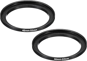 PATIKIL 46mm-52mm Metal Step Up Ring, 2 Pack Camera Lens Filter Adapter ...