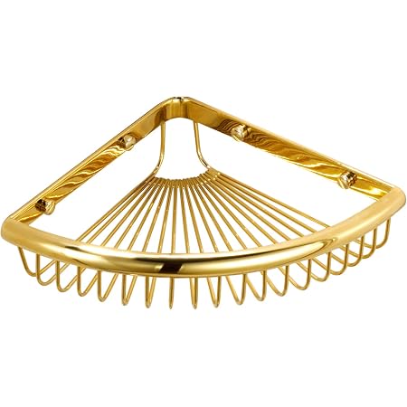 Amazon.com: Shower Caddies Corner Shelf for Bathroom Brass Basket ...