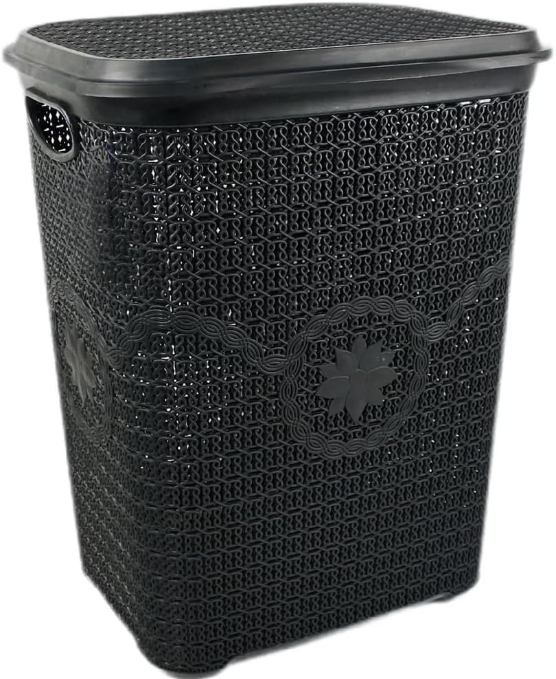 Best House Asude Black Plastic Laundry Basket Clothes Washing Bin ...