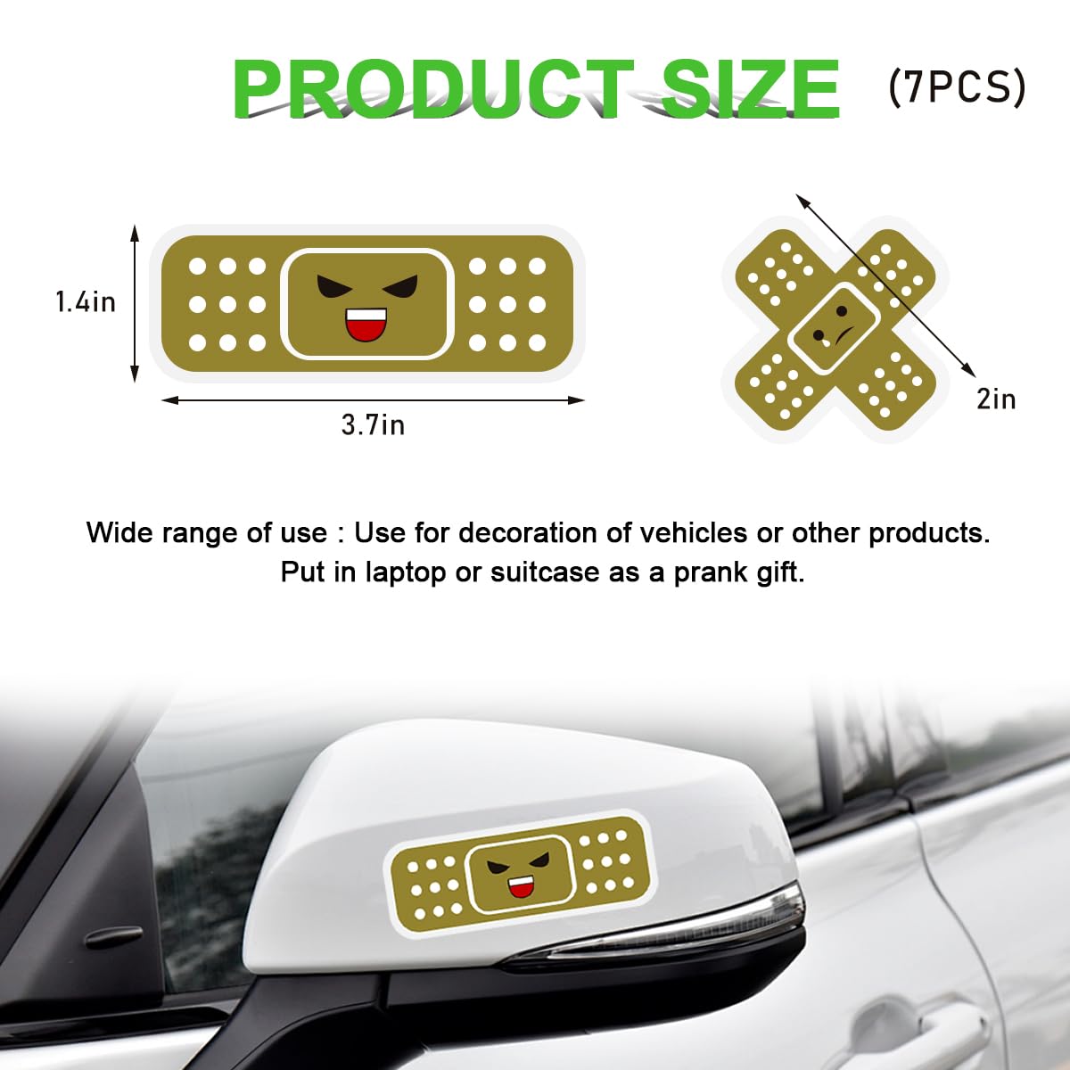 Snapklik.com : Sylvil Large Bandage Vinyl Decal For Car, Funny Stickers ...
