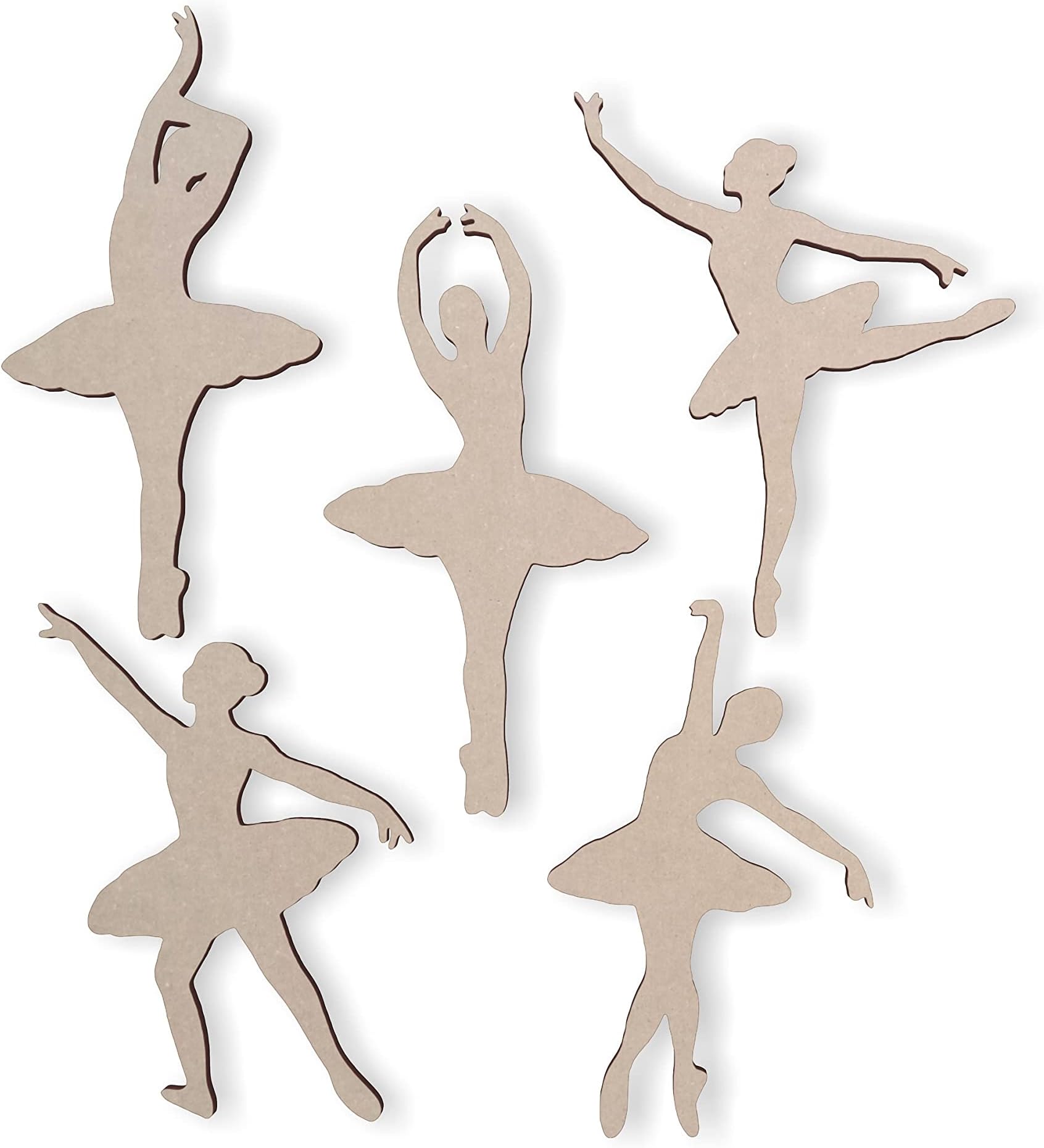 Amazon.com: 20 Pack 6 Inch Wood Silhouette Ballerina Crafts Unfinished ...