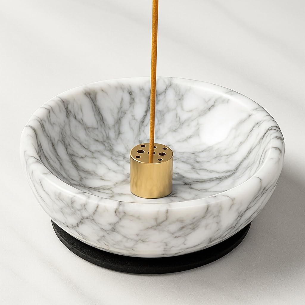 Amazon.com: Natural Marble Incense Holder for Sticks – Handmade Incense ...
