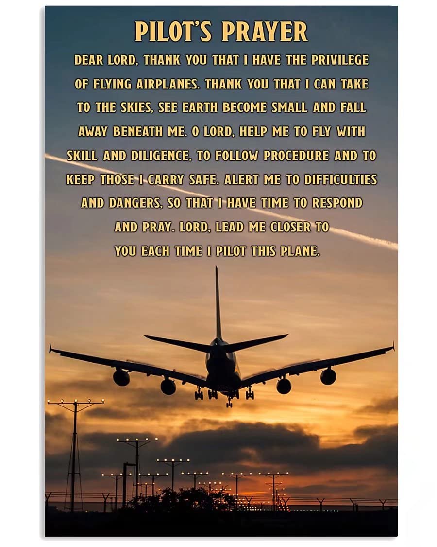 Amazon.com: Vintage Airplane Poster Metal Plaque Pilot'S Prayer Retro ...