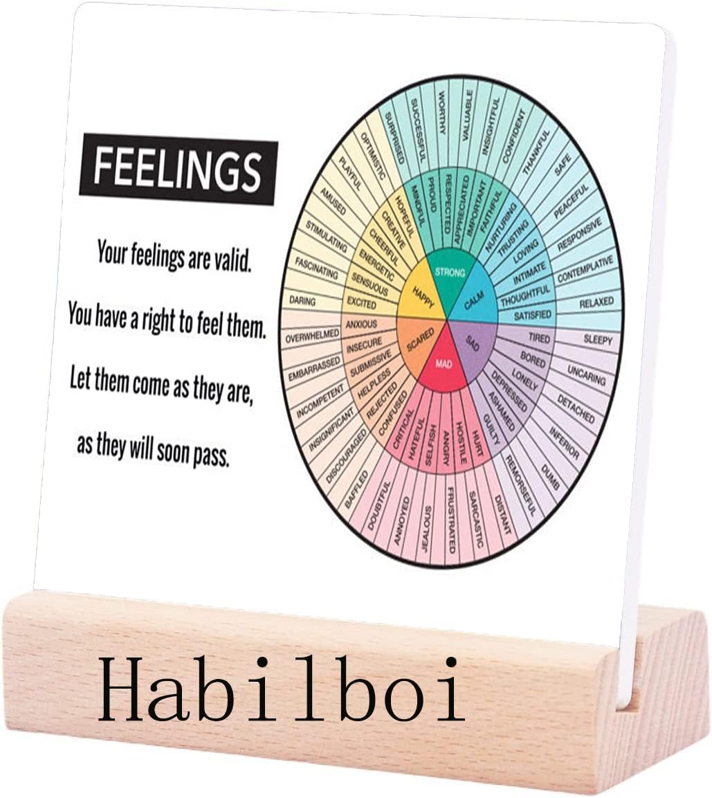 Feeling Wheel Emotions Quote Mental Health Therapy Office Decor Ceramic ...