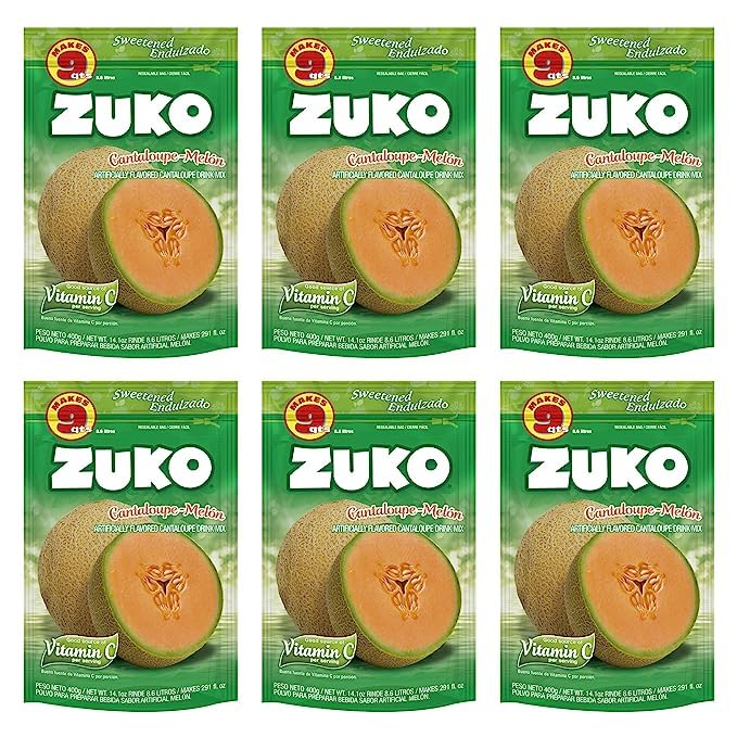 Amazon.com : ZUKO Cantaloupe Instant Powder Drink, Family Pack, No ...