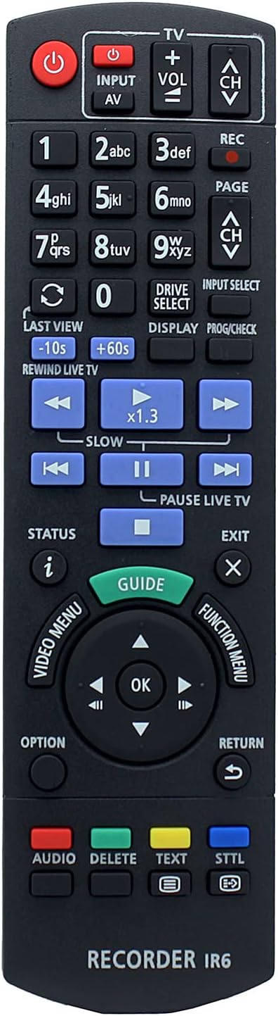 N2QAYB001078 Remote Control Replacement for Panasonic Blu-ray Disc DVD Recorder DMR-BWT460 DMR ...