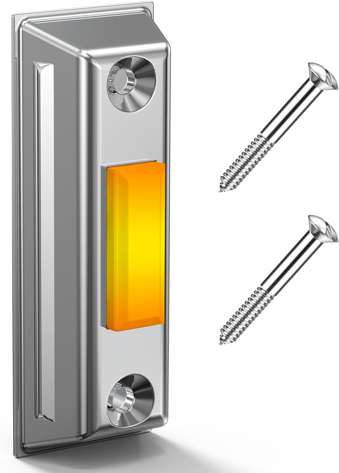 Enhon Solid Nickel Doorbell Button,Sleek Metal LED Light Up Wall ...