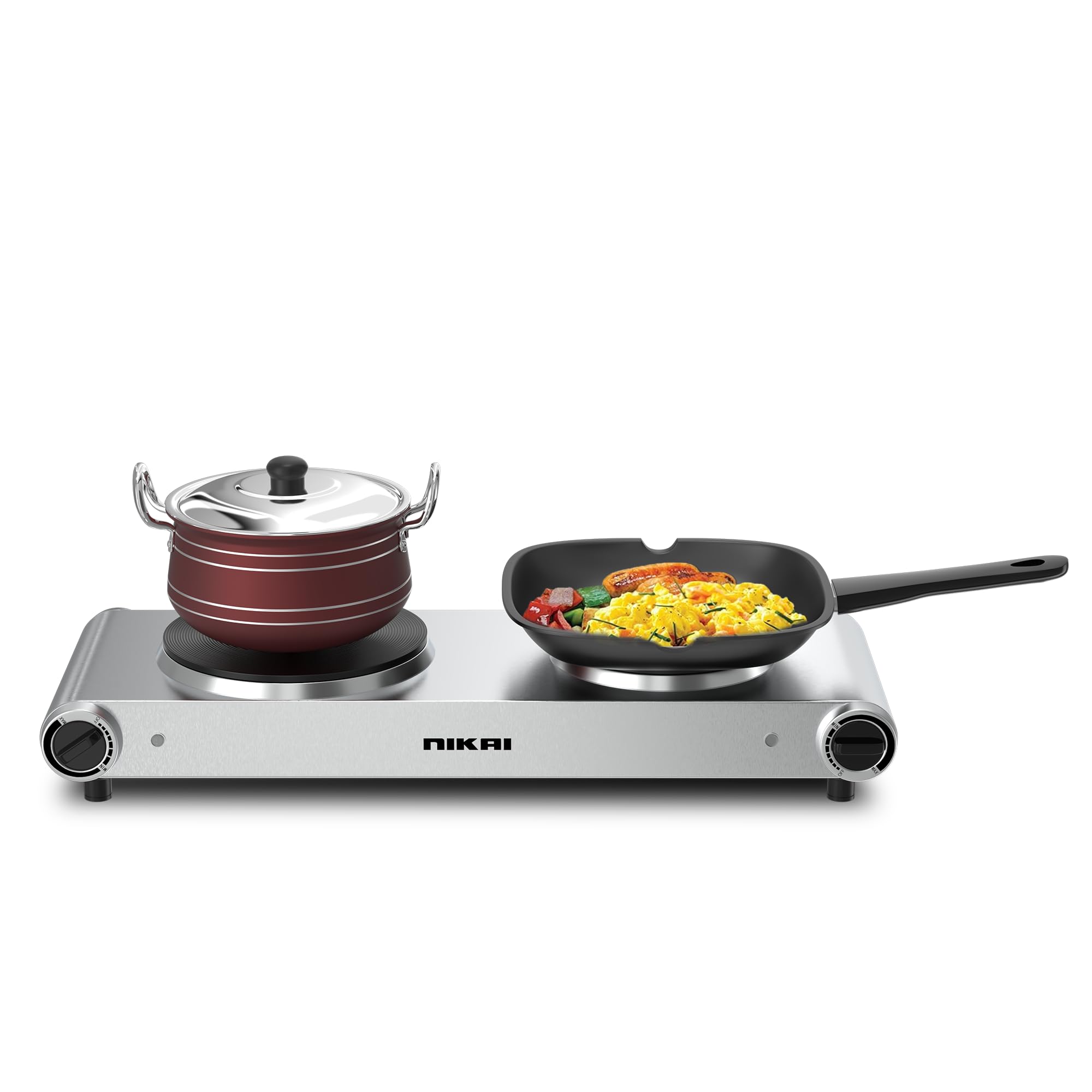 Buy Nikai Double Hot Plate - Twin Cooktop, 2500W Power, Adjustable ...